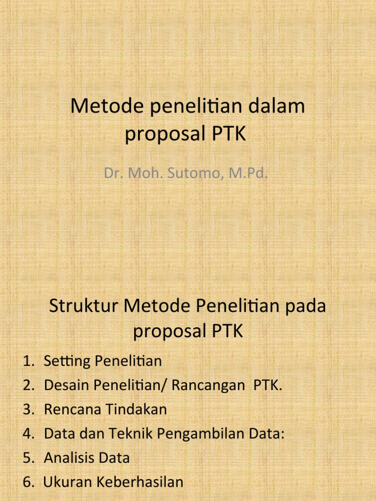 Metode Penelitian Dalam Proposal PTK | PDF