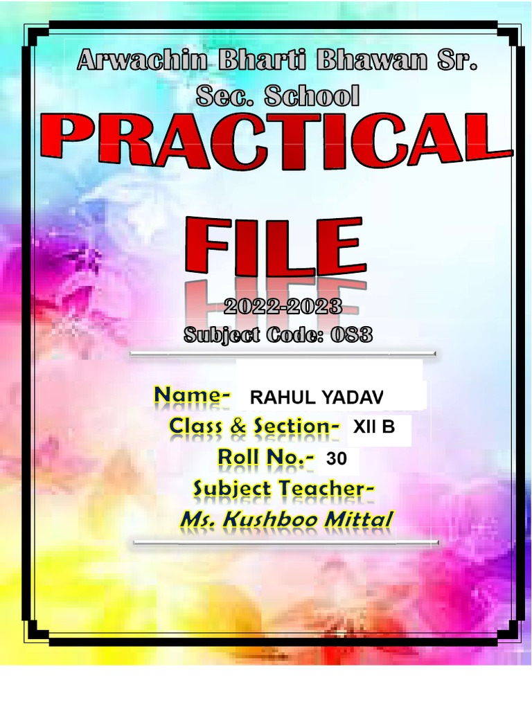 Rahul Yadav Codes Project File | PDF