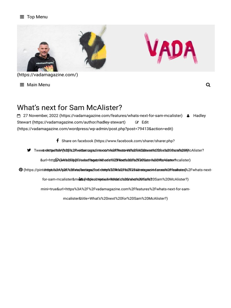 What's Next For Sam McAlister - Vada Magazine | PDF