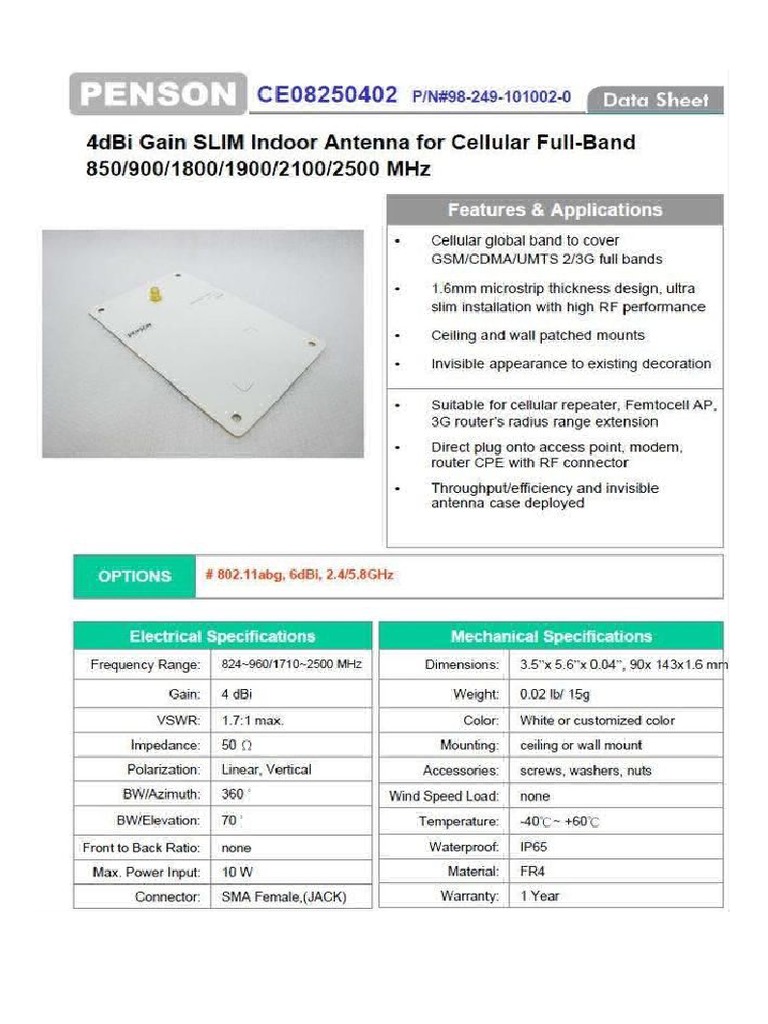 Penson CE08250402 | PDF