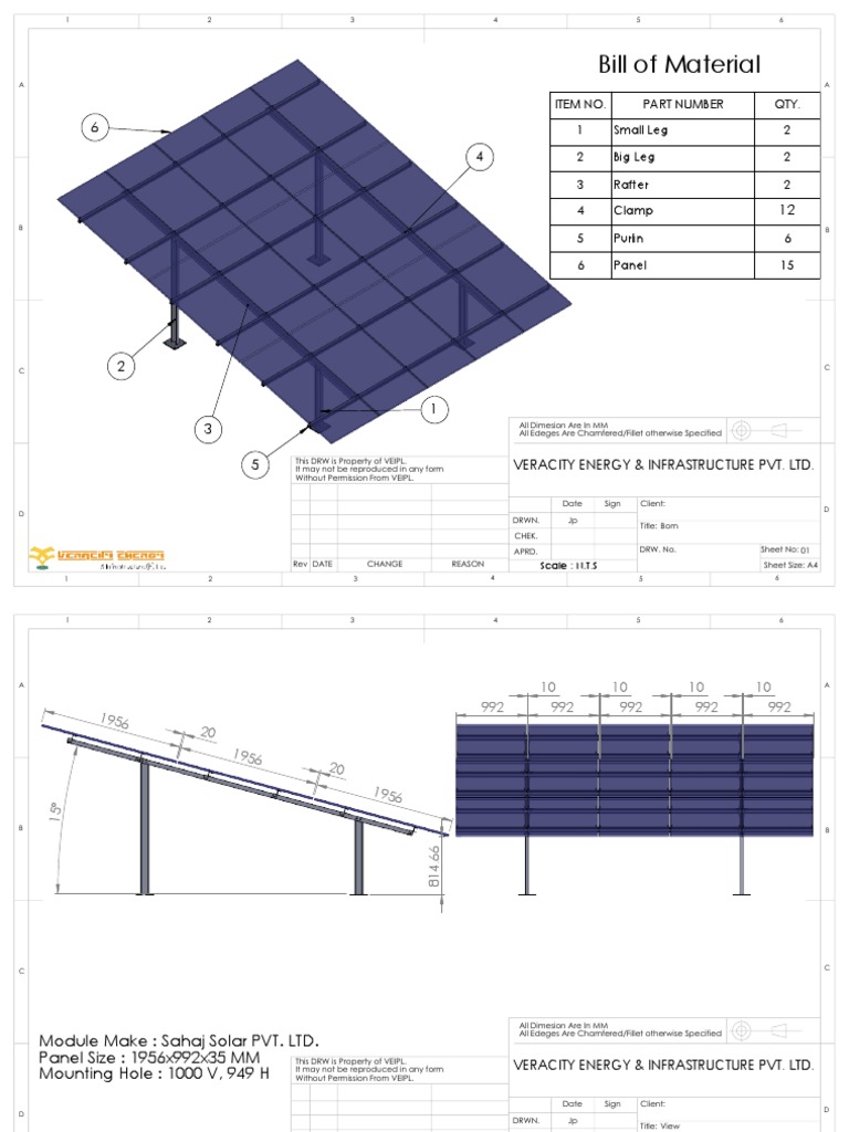 Bill of Material: Item No. Part Number Qty. 1 Small Leg 2 2 Big Leg 2 3 ...