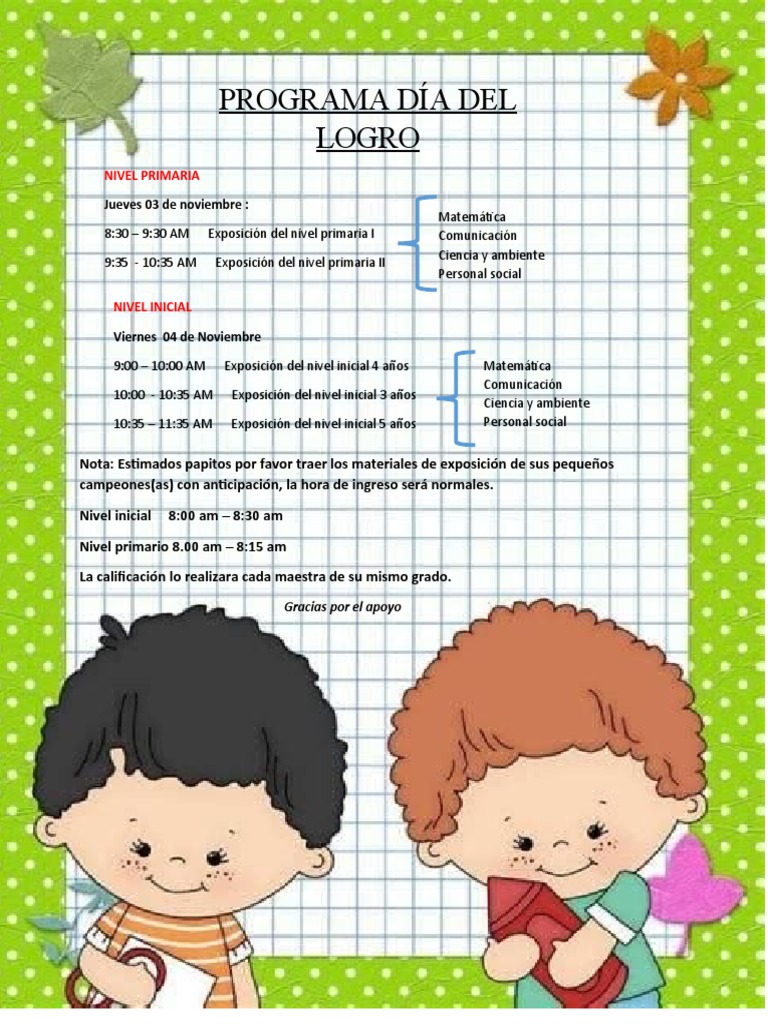 Programa Día Del Logro | PDF