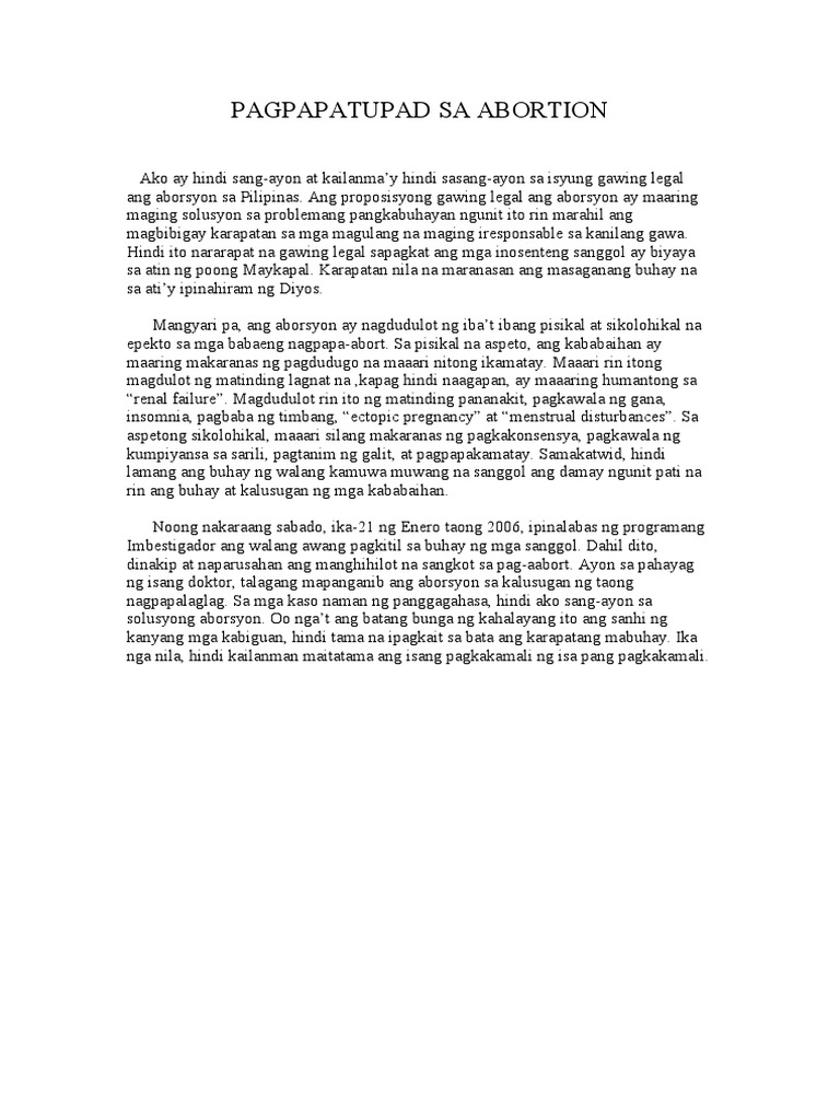 Pagpapatupad Sa Abortion | PDF
