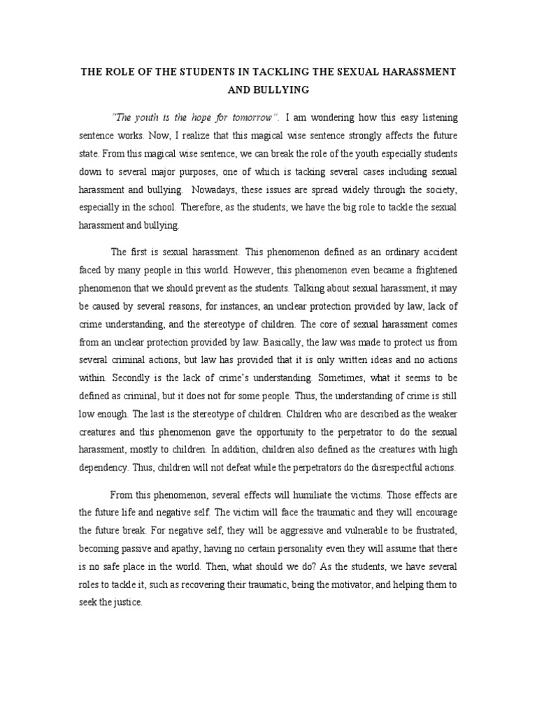 Empowering Students Against Harassment | PDF | Bullying | Sexual Harassment