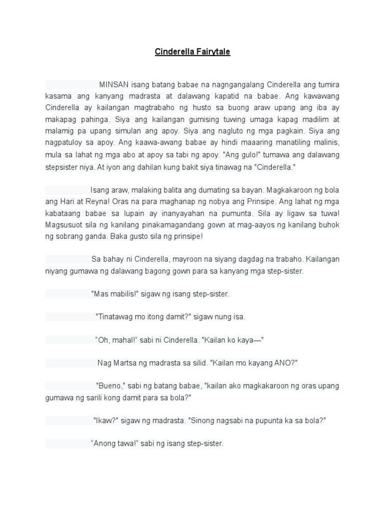 Cinderella Fairytale Pdf