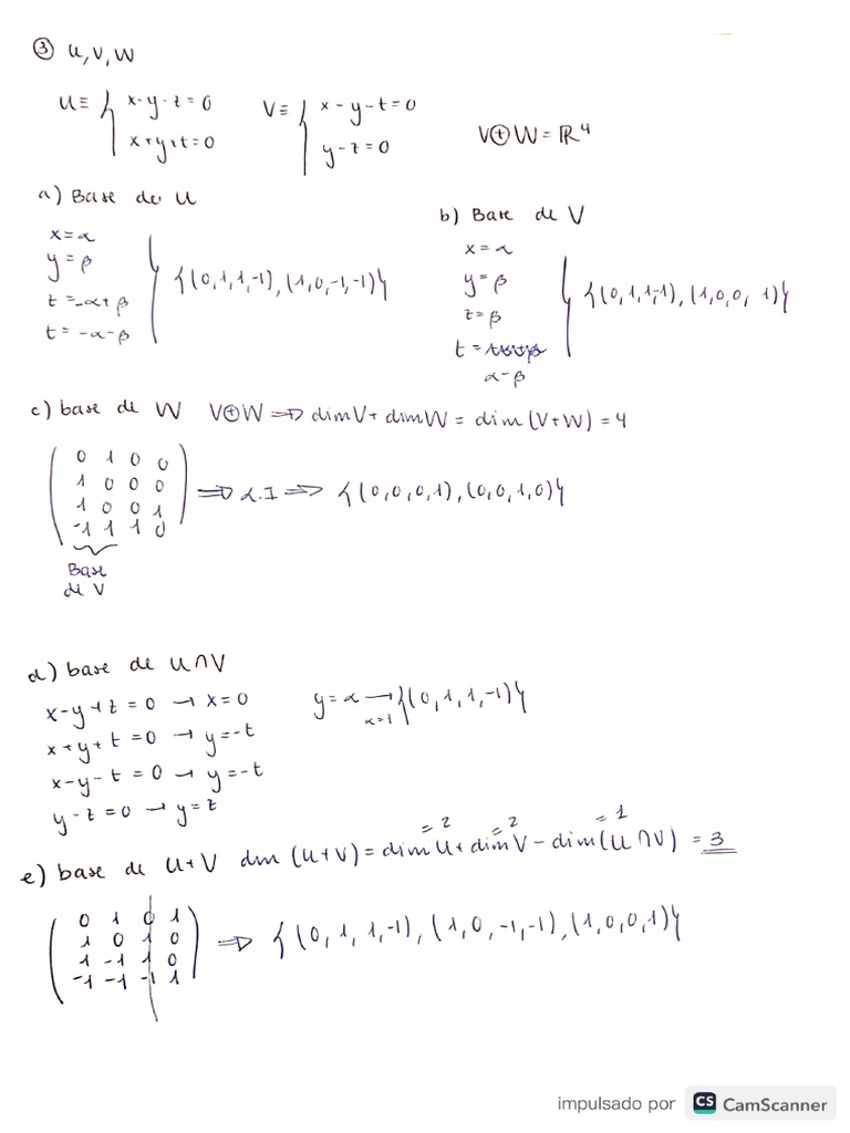 Ejercicio Espacios Vectoriales | PDF