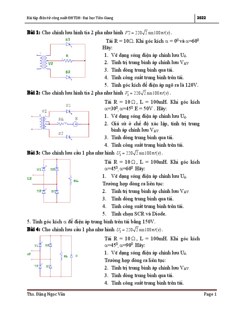 Bai Tap Dien Tu Cong Suat - K21 | PDF