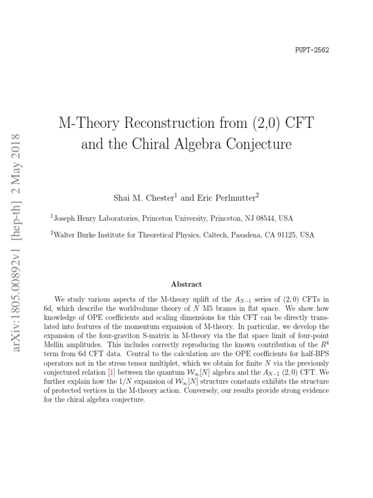 M-Theory Reconstruction From (2,0) CFT and The Chiral Algebra ...