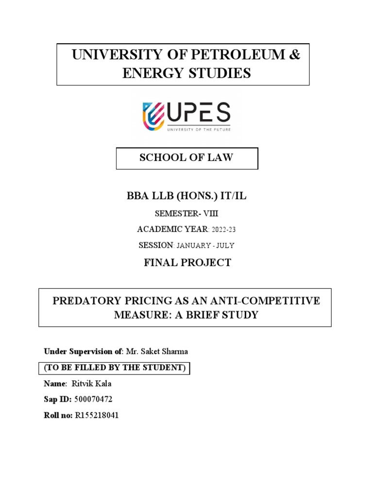 Predatory Pricing As An Anti-Competitive Practice | PDF | Monopoly ...