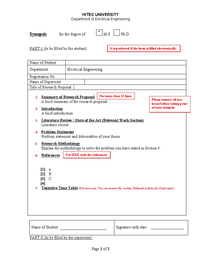 Synopsis Format | PDF