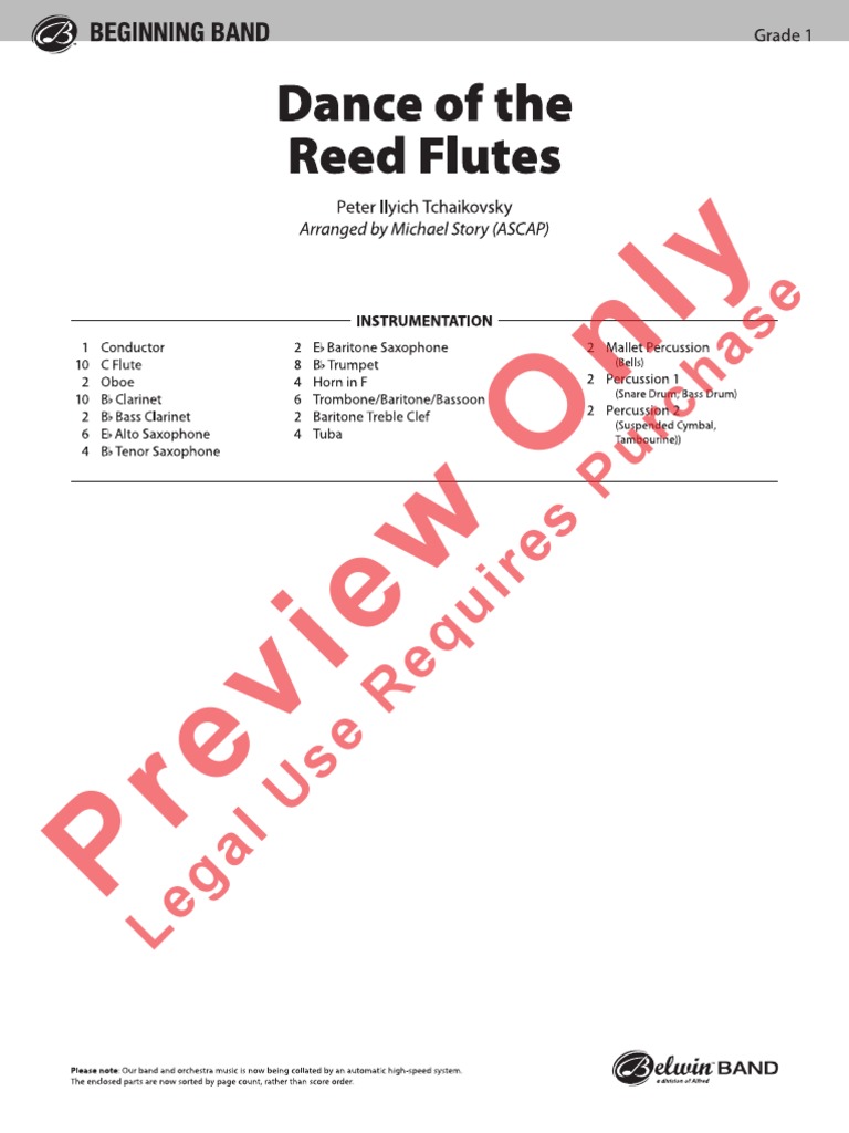 TCHAIKOVSKY Danza Flute Reed | PDF