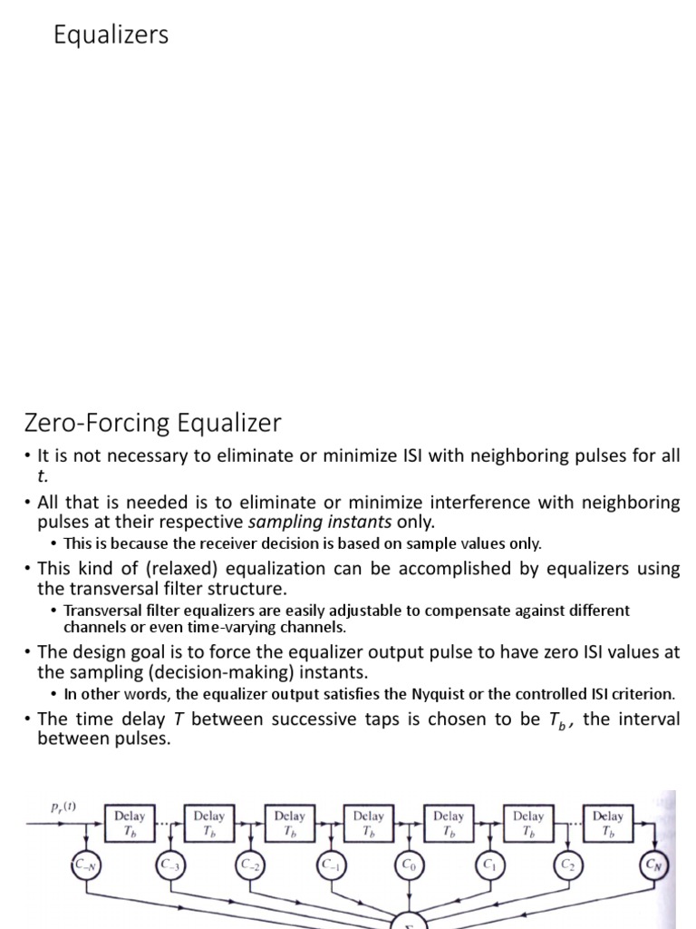 Zero-Forcing Equalizer: Minimizing Inter-Symbol Interference at Sampling Points Through ...