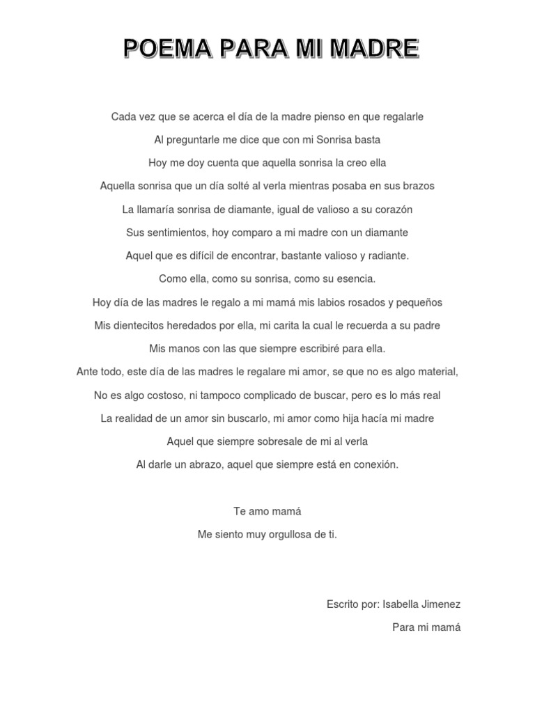 Poema para Mi Madre | PDF