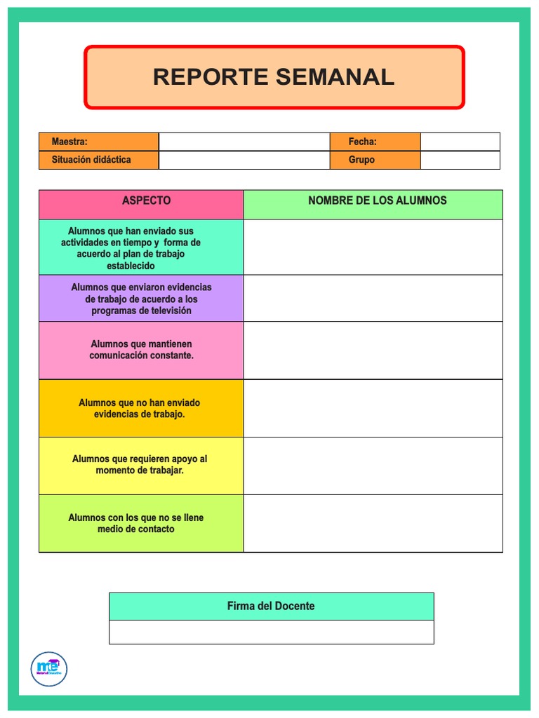 05 Reporte Semanal | PDF