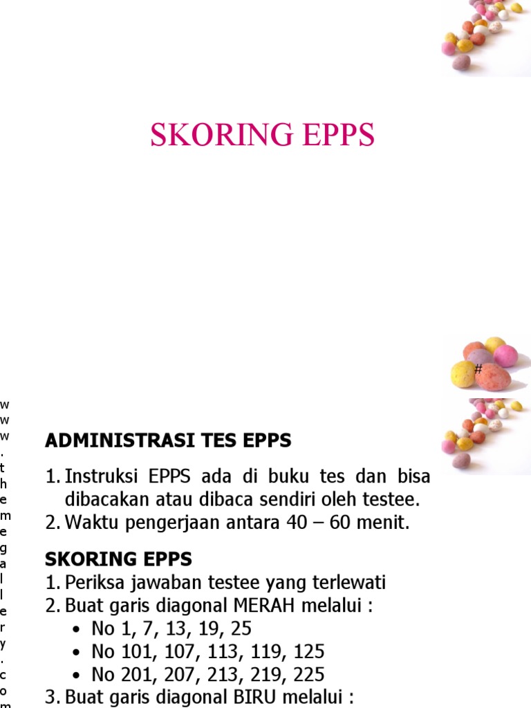 Skoring dan Instruksi Tes EPPS | PDF | Teknologi & Rekayasa
