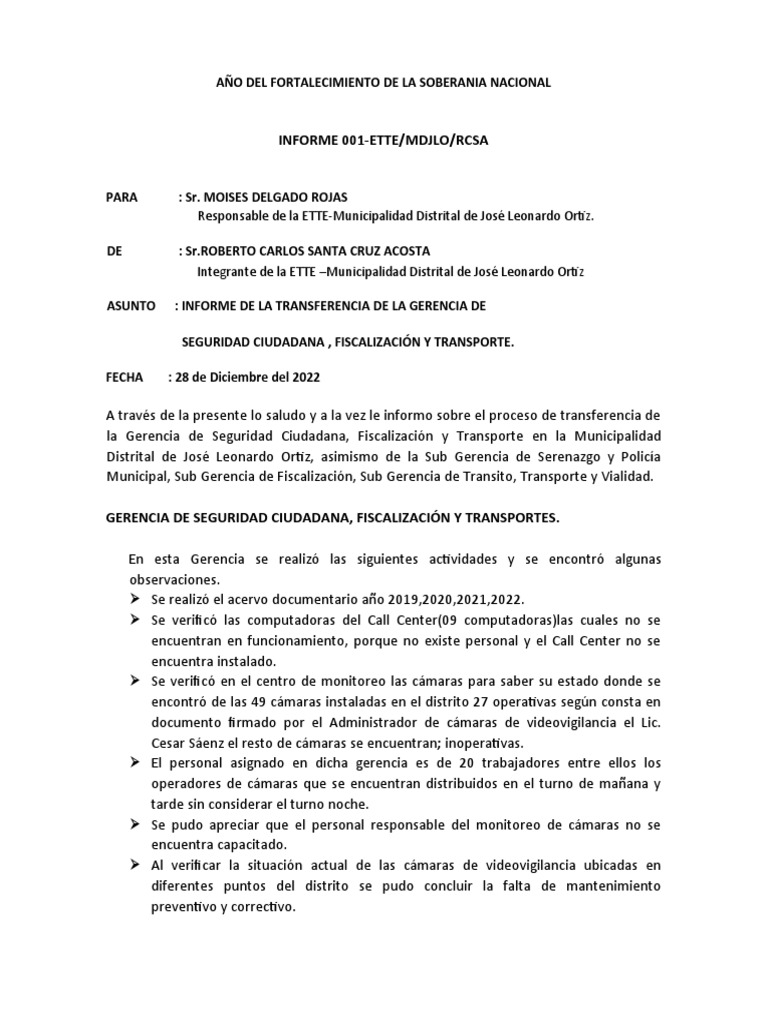 Informe Seguridad Ciudadana | PDF | Cumplimiento de la ley | Crimen y violencia