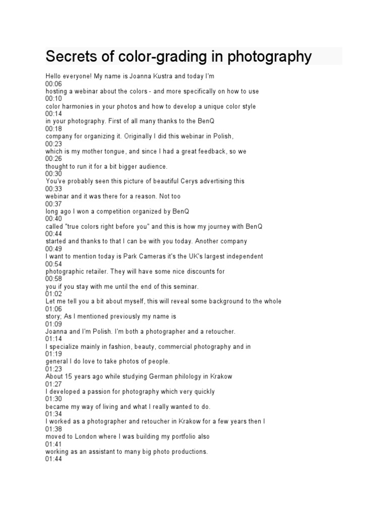 Secrets of Color Grading in Photography | PDF | Rgb Color Model ...