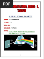 Class XII Physics Project | PDF | Refractive Index | Mirror