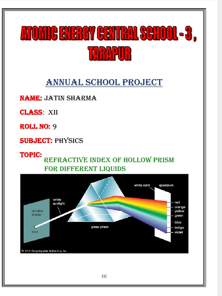 Class 12 Investigatory Project | PDF | Refraction | Refractive Index Class 12 Investigatory Project | PDF | Refraction | Refractive Index