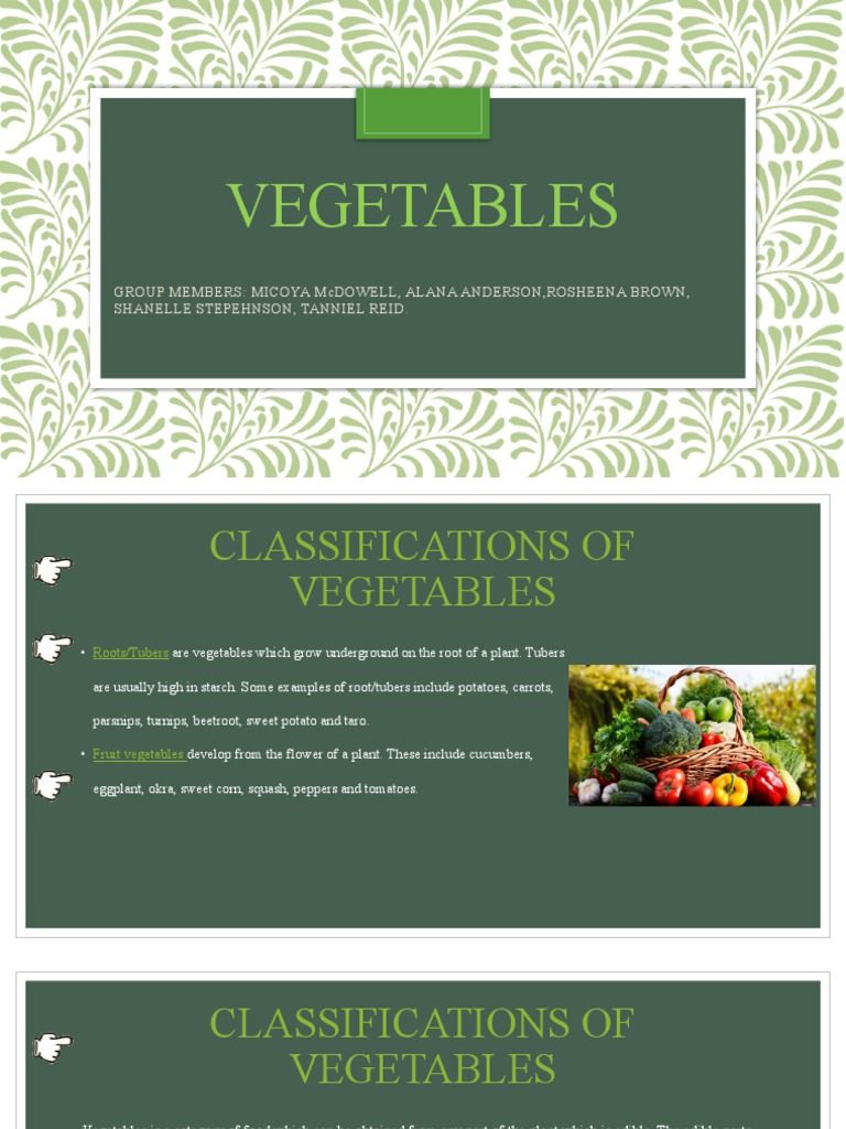 Vegetables Presentation Food Fundamentals | Download Free PDF | Vegetables | Cooking