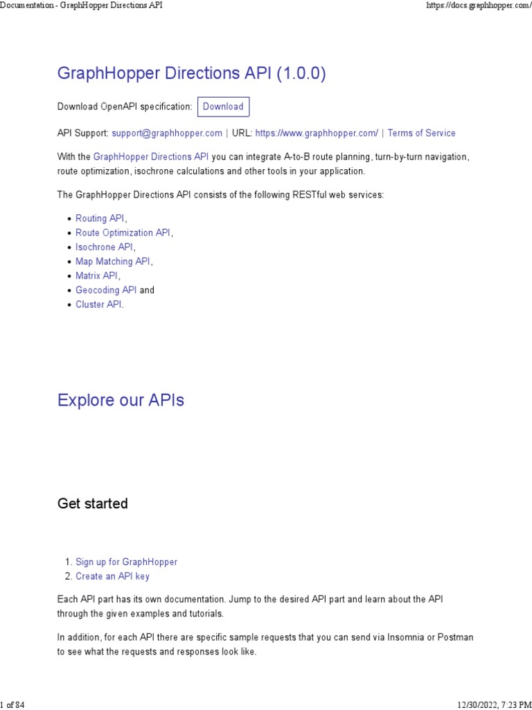 Documentation - GraphHopper Directions API | PDF | Computing | Software Engineering