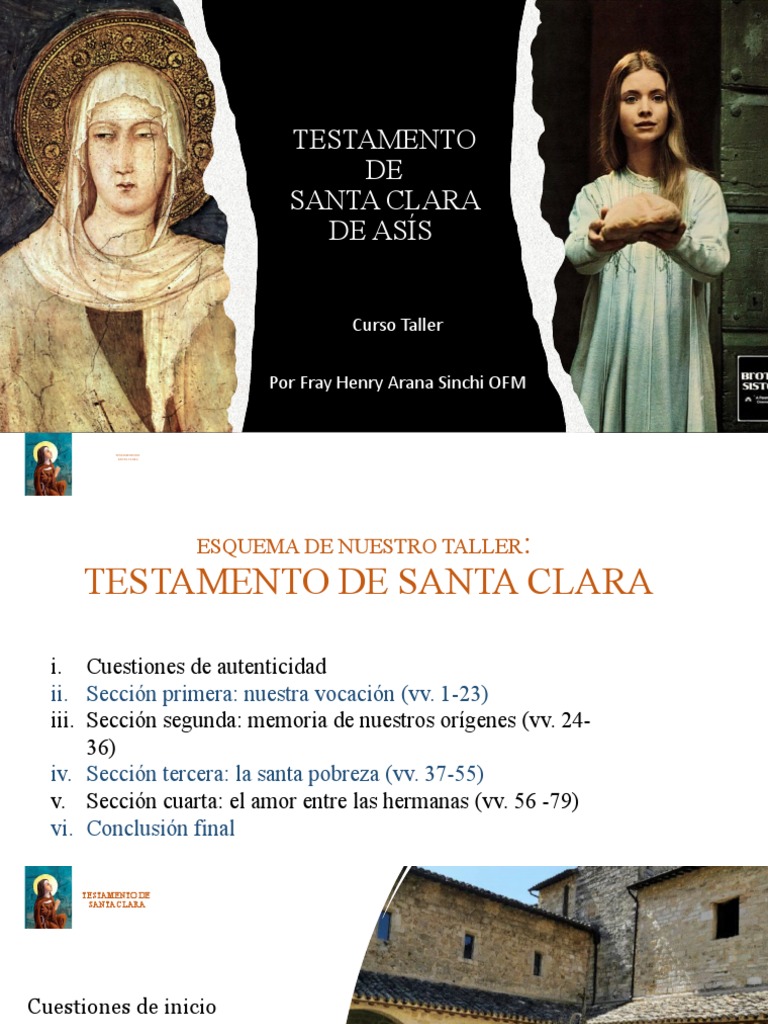 Testamento de Sanata Clara | PDF | Papa Francisco | Jesús