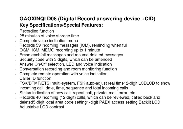 A Guide to the Key Features and Specifications of the GAOXINQI D08 ...