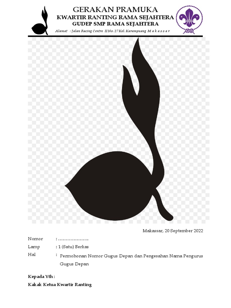 Contoh Permohonan No Gudep 1 | PDF