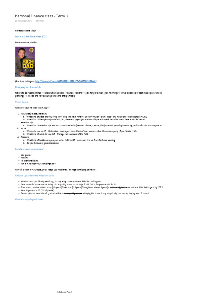 Personal Finance Notes | PDF | Investment Fund | Insurance