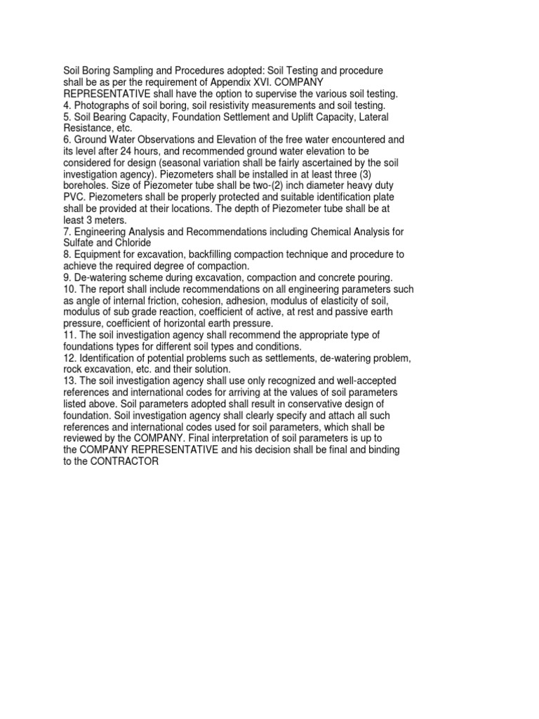 Soil Boring Sampling and Procedures Adopted | PDF | Home & Garden ...