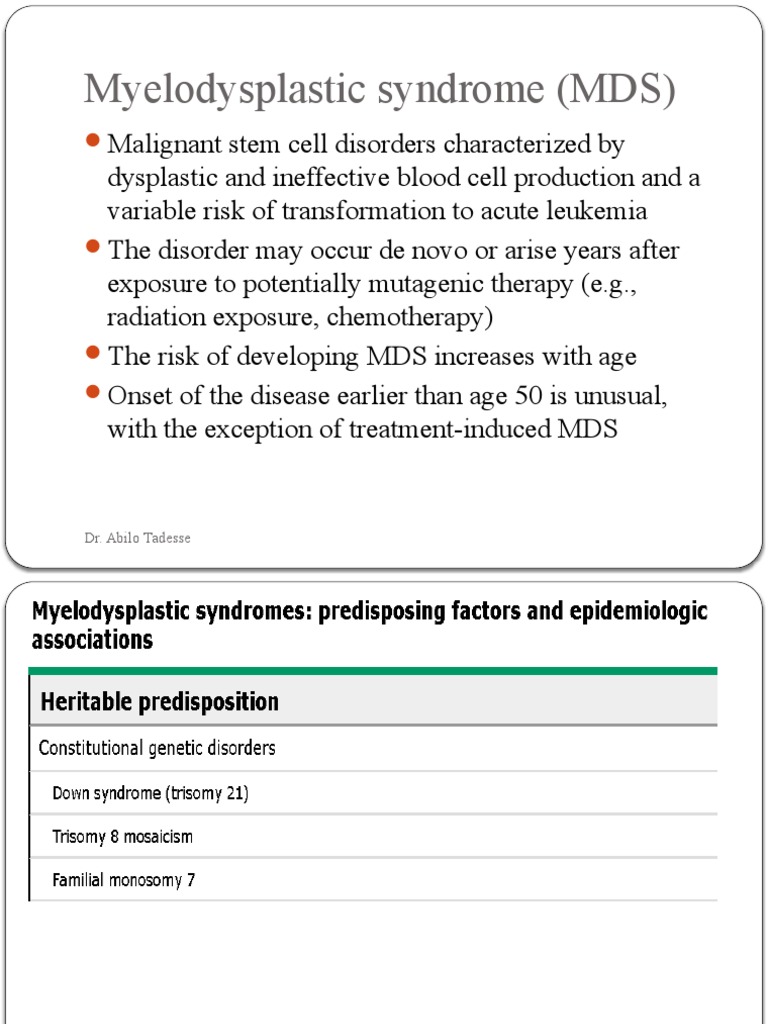 Myelodysplastic Syndrome (MDS) | PDF | Anemia | Health Sciences