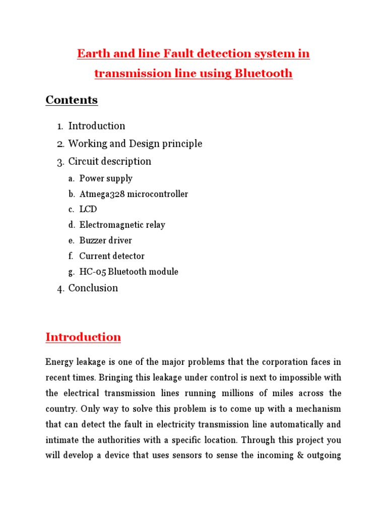Three Phase Fault Detection System in Transmission System | PDF ...