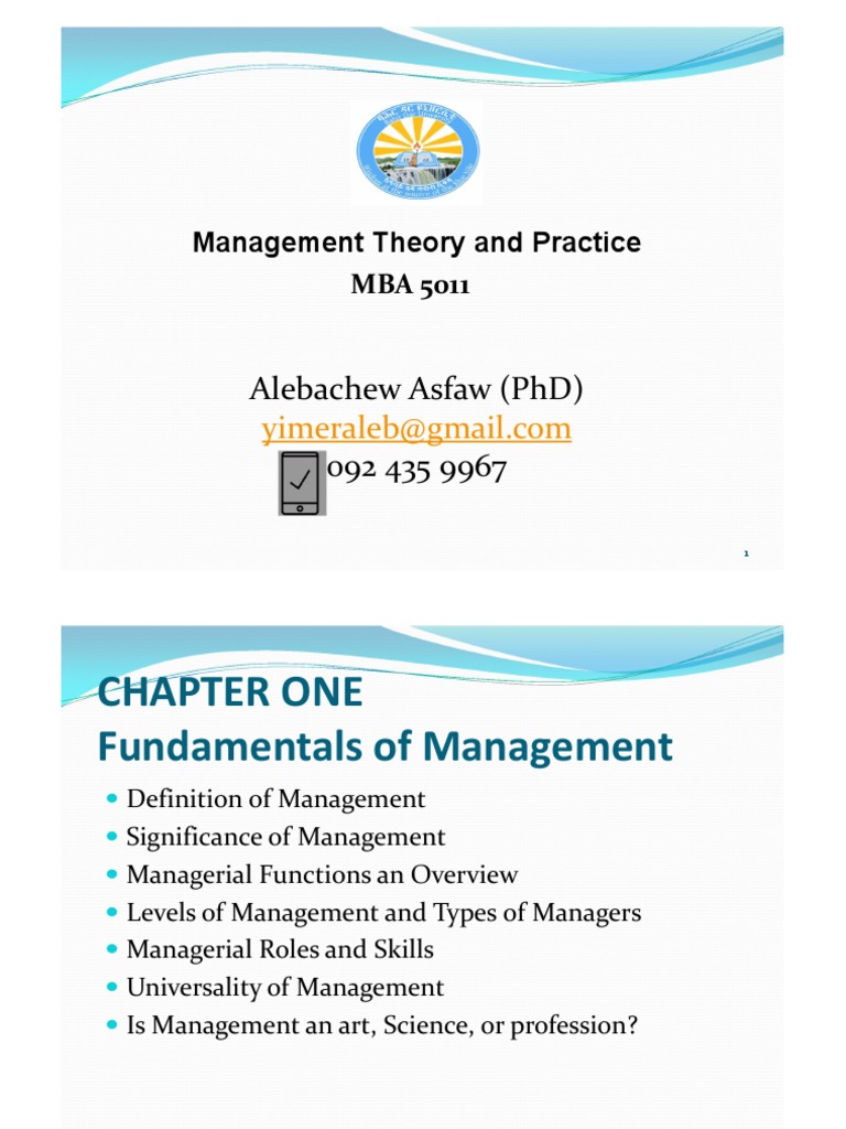 Chapter 1 - Fundamental of Management | PDF | Business | Economies