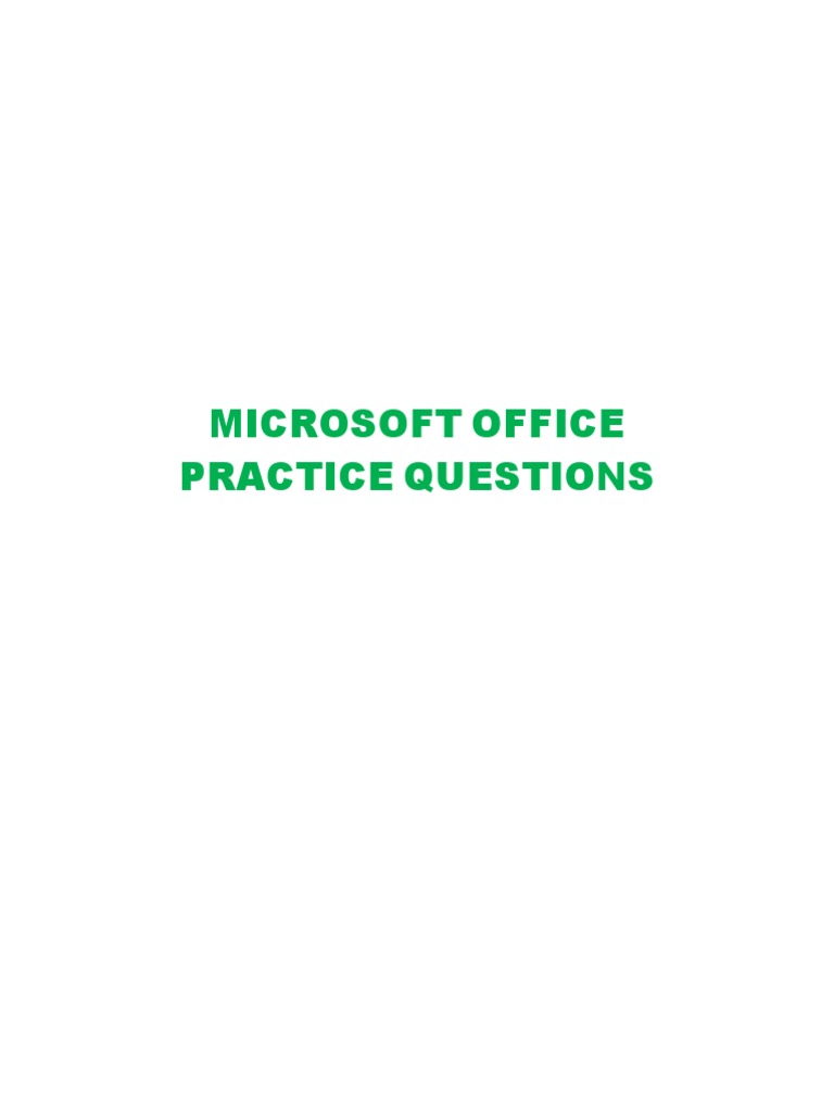 Microsoft Office Practical Questions | PDF | Spreadsheet | Expense