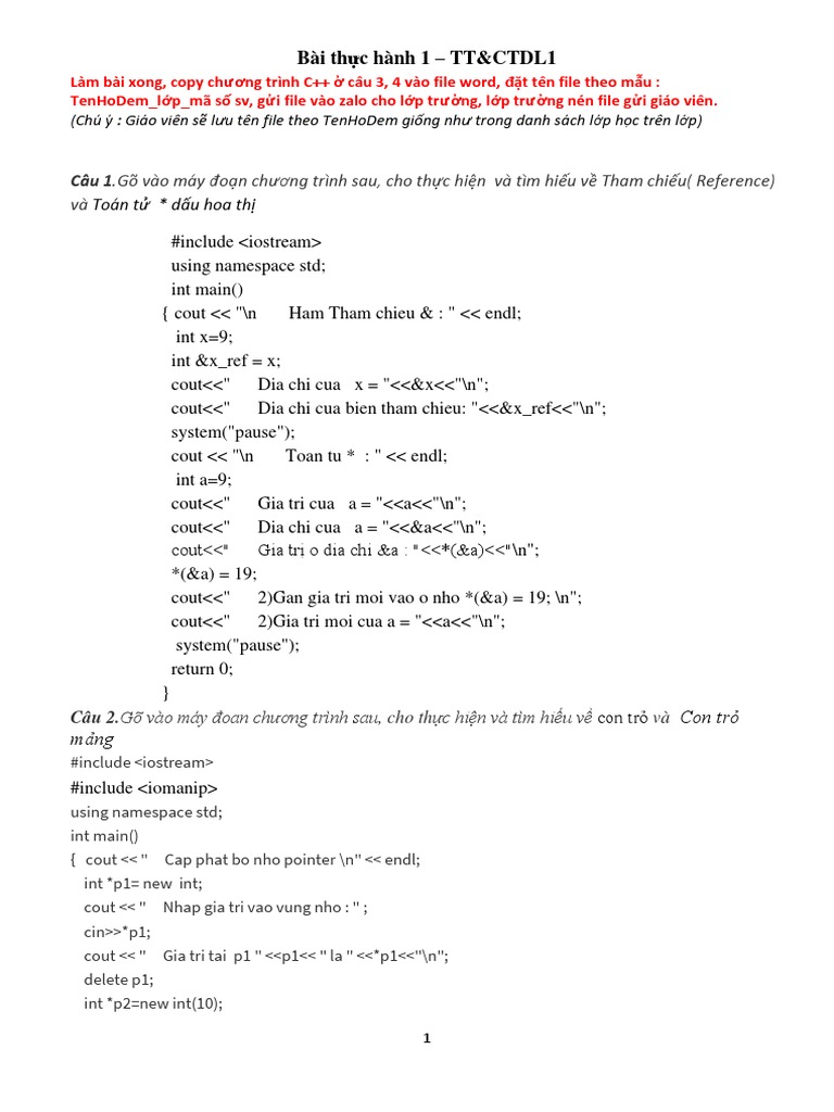 Bài TH C Hành 1 SV | PDF