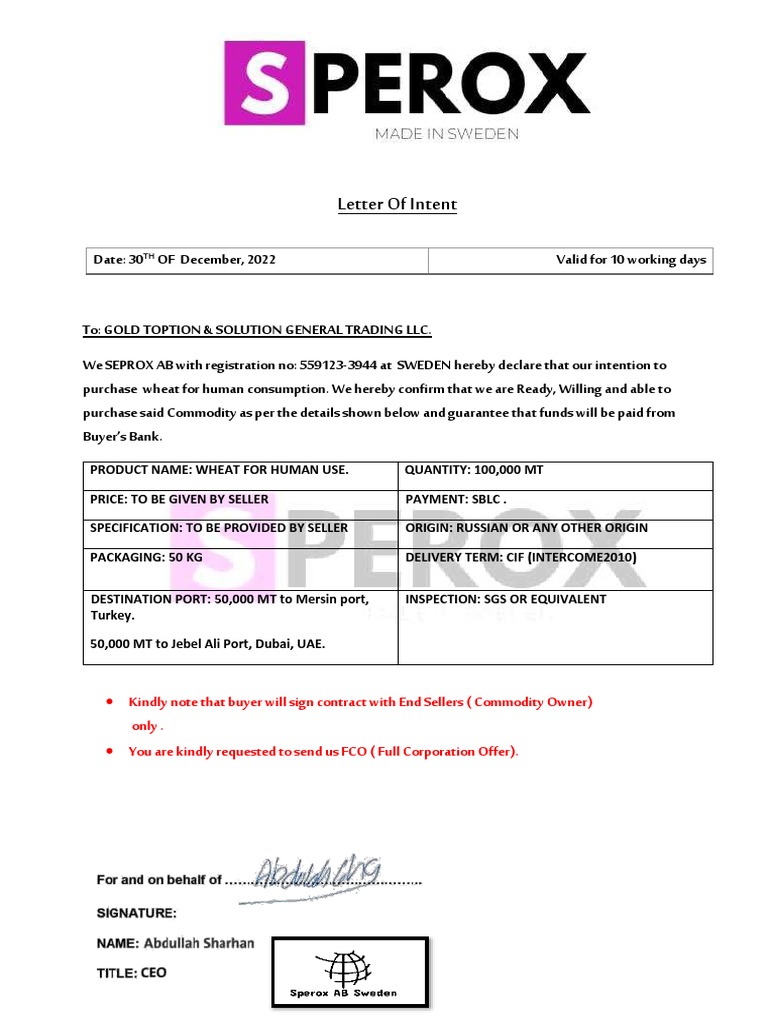 Loi Gold Option Wheat 100K 01 | PDF