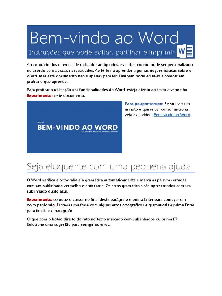 Bem-Vindo Ao Word: Seja Eloquente Com Uma Pequena Ajuda | Download ...
