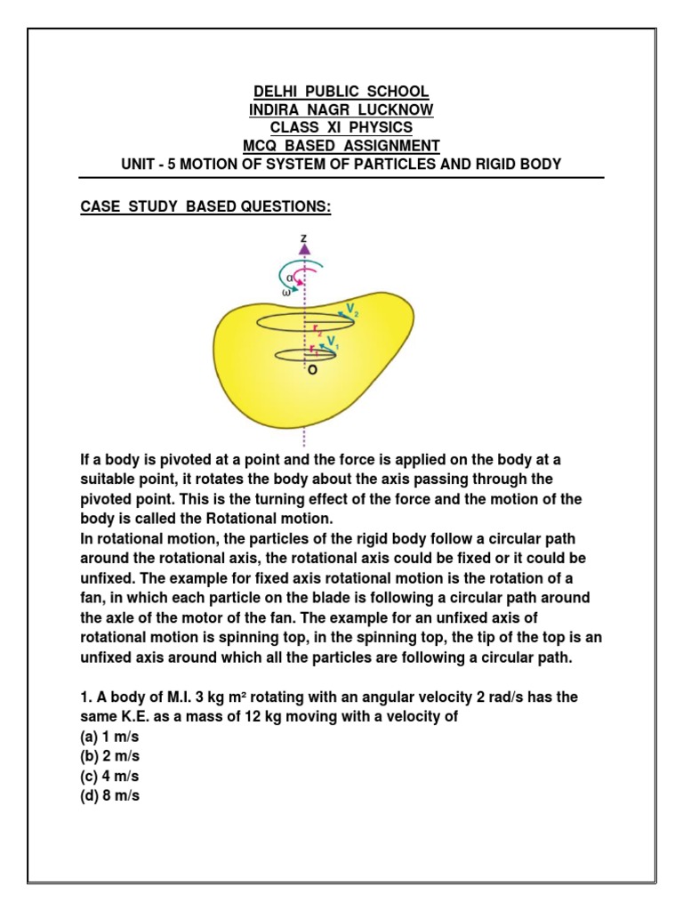 Unit 5 Motion of System of Particles and Rigid Body | PDF | Rotation Around A Fixed Axis ...