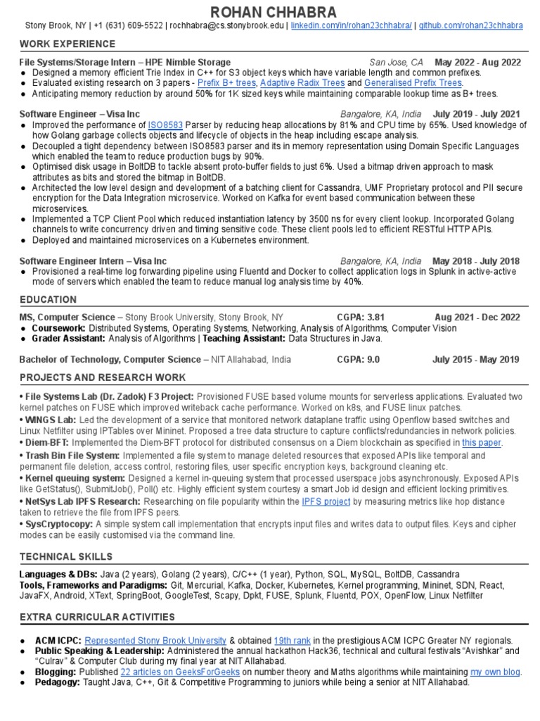 Rohan Chhabra | PDF | File System | System Software