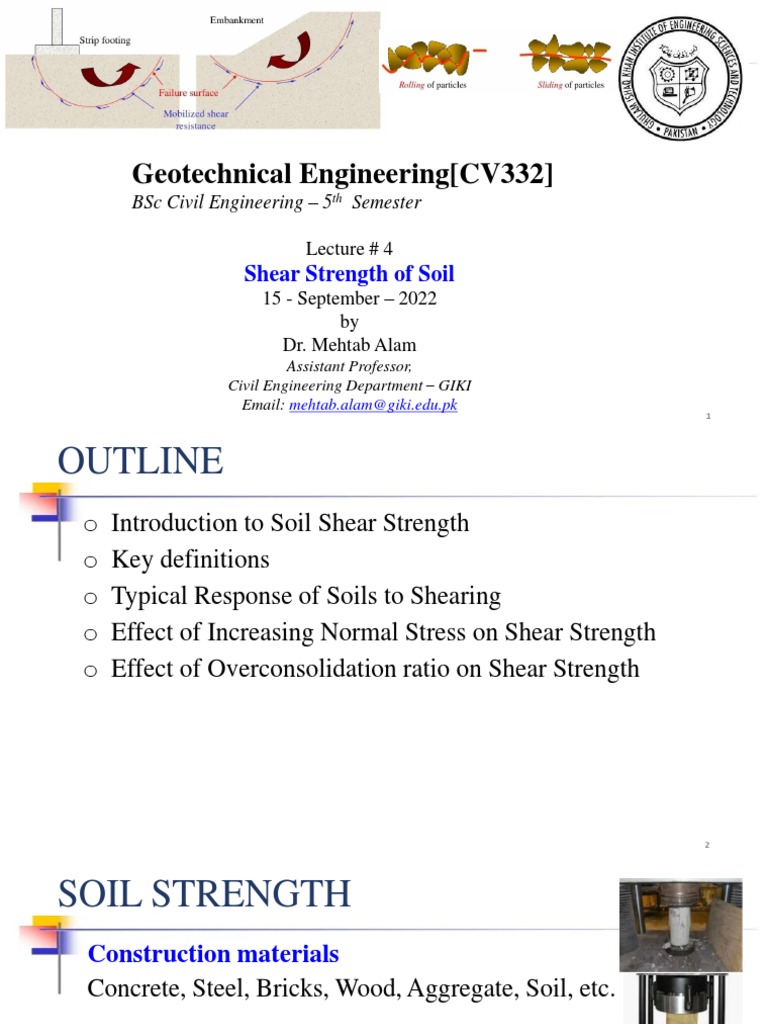 Shear Strength of Soil in Geotechnical Engineering | PDF | Strength Of ...
