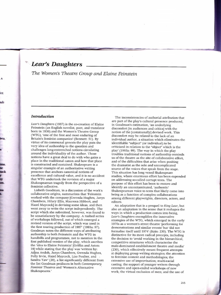 Lear's Daughters | PDF | King Lear