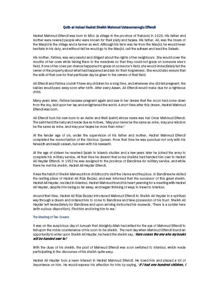 Sheikh Mahmud Effendi Ra | PDF | Ulama | Beard