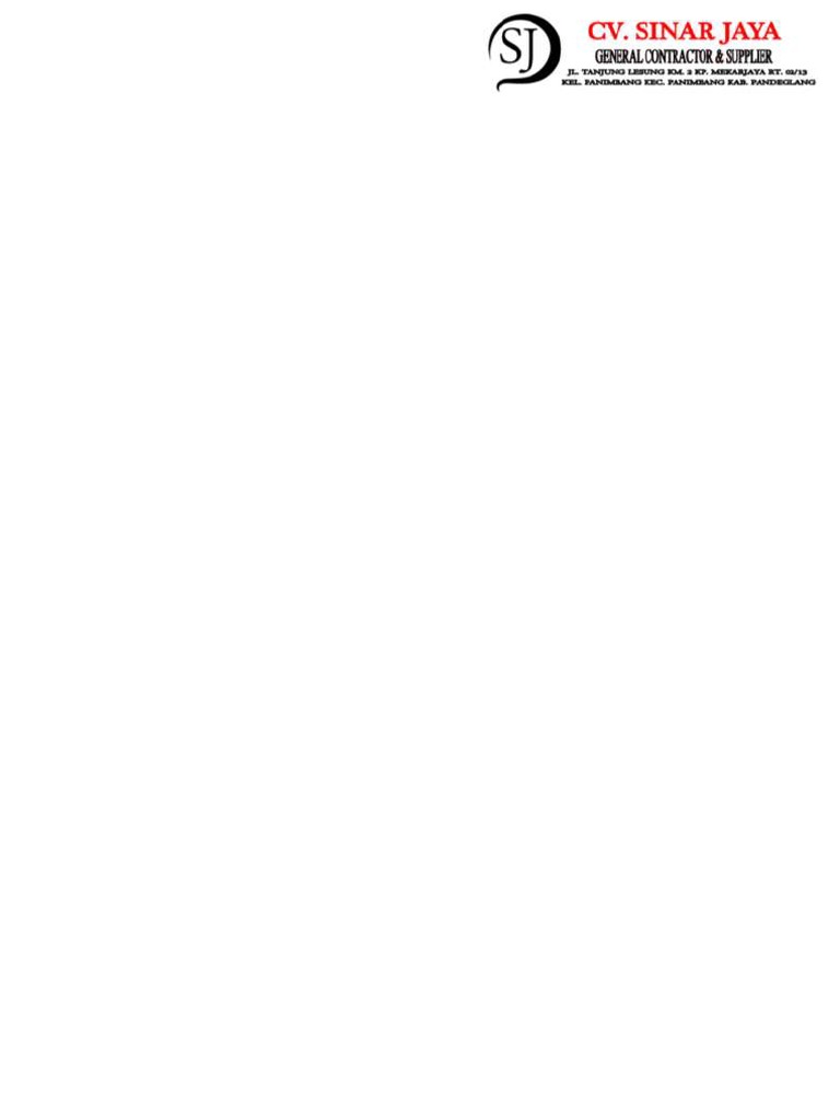 Kop Surat Cv. Sinar Jaya | PDF