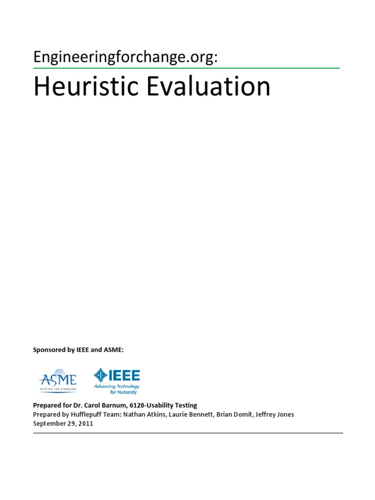 Example Heuristic Evaluation | PDF | Usability | Internet Forum