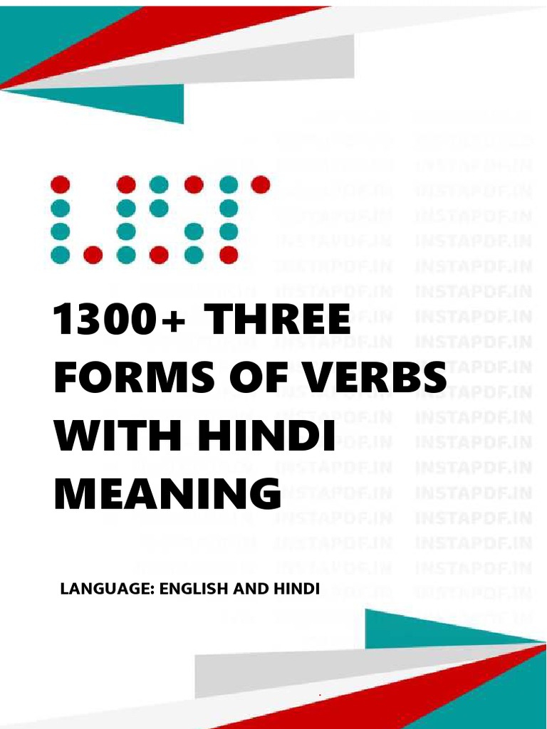 Verb Forms with Hindi Meanings PDF | PDF