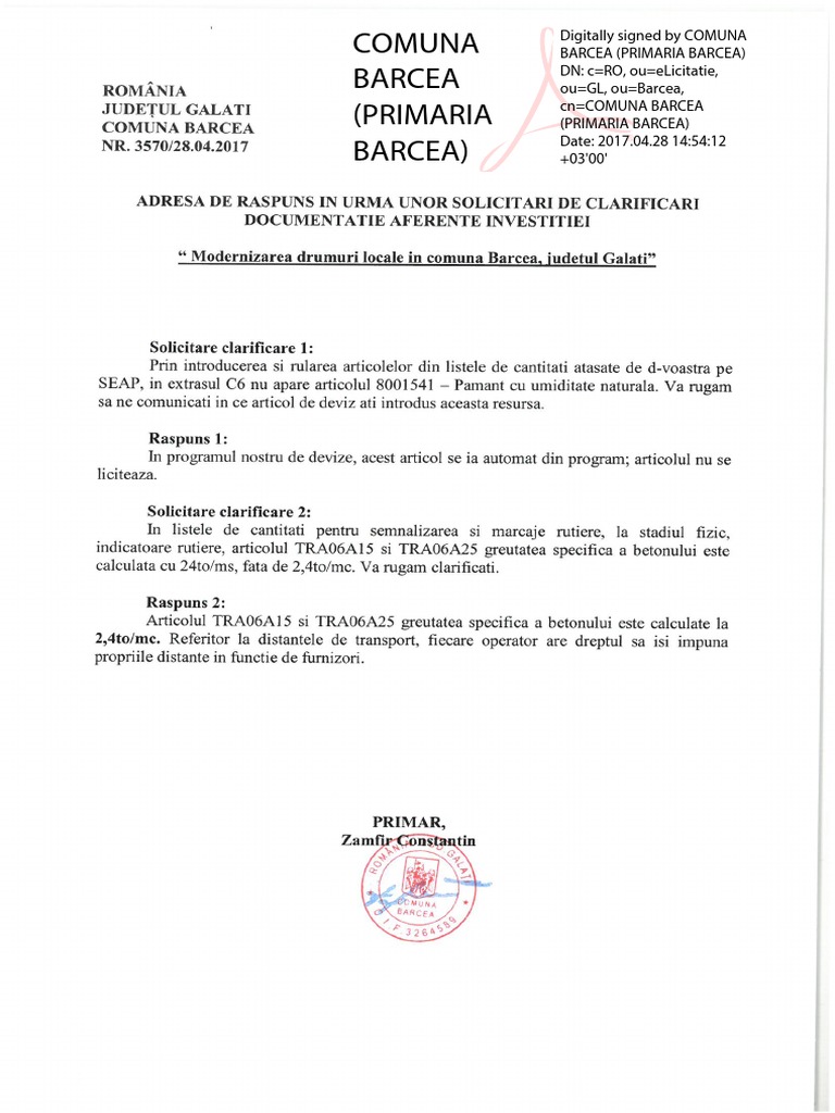 6 Raspuns Solicitare Clarificari Nr. 5 | PDF