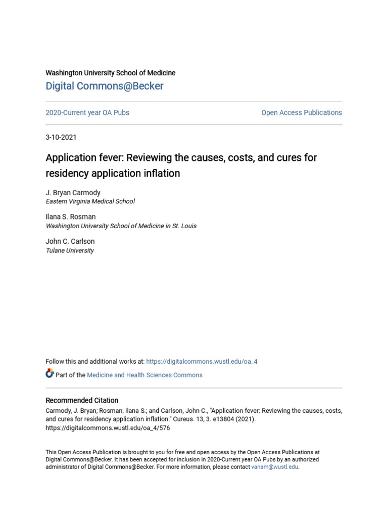 Application Fever - Reviewing The Causes Costs and Cures For Res | PDF ...