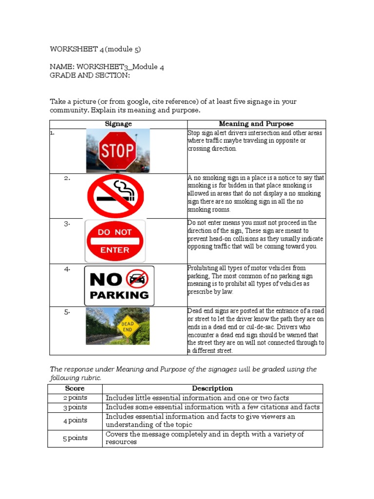 Worksheet4 Module5 | Download Free PDF | Traffic | Vehicles