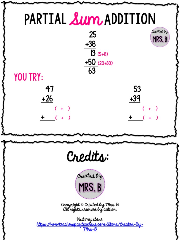 Partial Sum Addition Day 2 | PDF