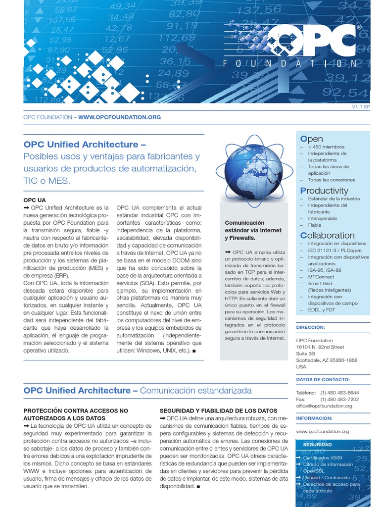 OPC-UA Overview ES | PDF | Servidor (Computación) | Planificación de recursos empresariales